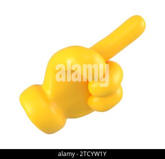 Character yellow tap hand collection. Pointing left hand symbol Stock ...