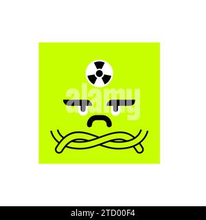 Toxic emotion Angry. poisonous Unhappy face. Aggressive emoji Stock ...