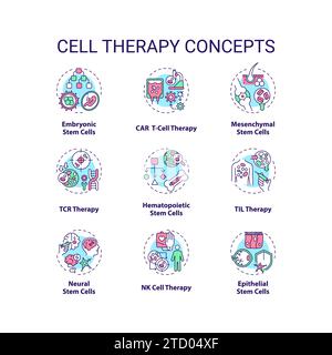 2D editable multicolor NK cell therapy icon, simple isolated vector ...