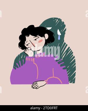 Woman leaning down to hug a black teckel wearing a woolen sweater Stock ...