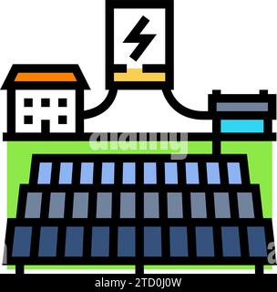 off grid solar panel color icon vector. off grid solar panel sign ...