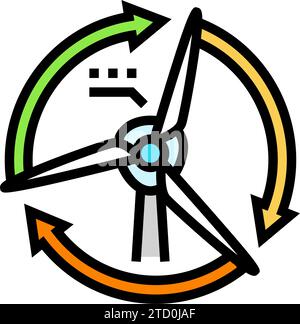 blades rotation wind turbine line icon vector illustration Stock Vector ...