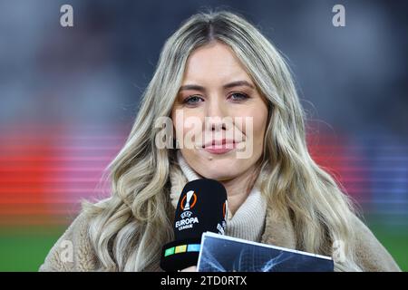 TV presenter Laura Papendick during West Ham United v SC Freiburg ...