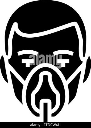 oxygen mask face glyph icon vector illustration Stock Vector Image ...