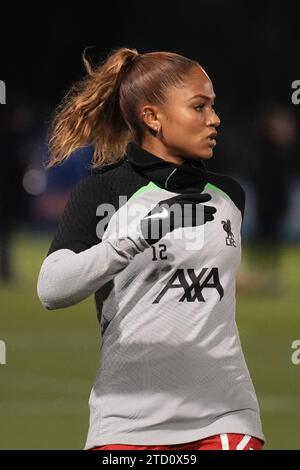 LIVERPOOL, ENGLAND - December 13: Taylor Hinds of Arsenal FC warming up ...