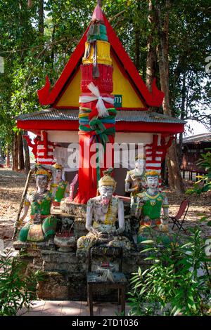 temple in the village in northern Thailand in the province of Isan ...