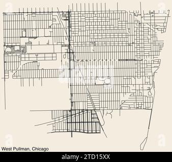 Street roads map of the WEST PULLMAN COMMUNITY AREA, CHICAGO Stock ...