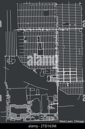 Street roads map of the WEST LAWN COMMUNITY AREA, CHICAGO Stock Vector ...