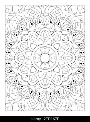 Mandala KDP coloring book. Line art illustration. Mandala pattern ...