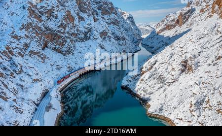Ankara-Kars (Diesel Train) Eastern Express train in rainy day, Erzincan ...