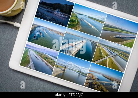Tugboat and Barges on Ohio River at Wheeling, WV Stock Photo - Alamy