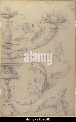 Drawing of a Grotesque after a 16th-century Decorative Relief. 1960 by ...