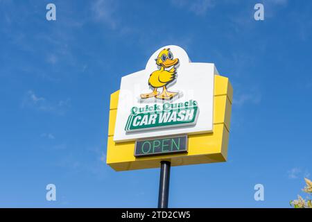 Quick Quack Car Wash logo and sign on the building in Salt Lake City ...
