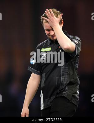Kevin Doets during his match against Chris Dobey during day thirteen of ...