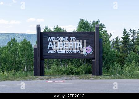 The Welcome to Alberta sign is seen in Alberta, Canada Stock Photo - Alamy