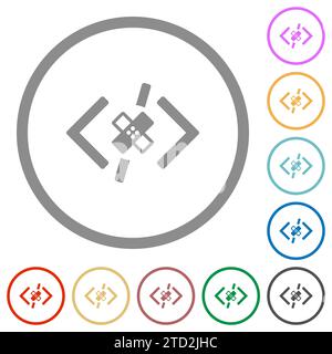 Software patch flat color icons in round outlines on white background ...