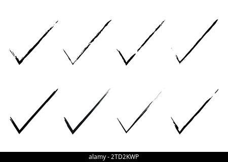 Grunge check mark, marker check sign. Tick mark made with grunge stroke ...