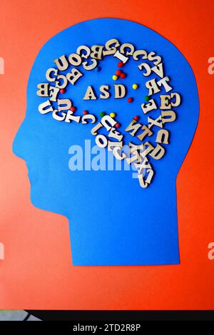 Diagram representing the human brain and ASD Stock Photo - Alamy