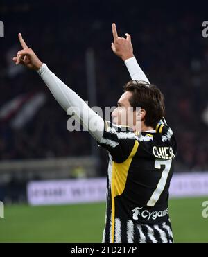 Federico Chiesa of FC Juventus celebrates after scoring second goal ...