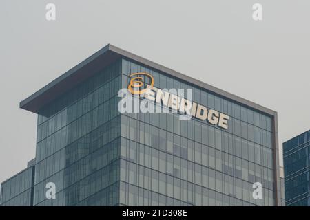 Enbridge logo and sign on the Enbridge Centre building in Edmonton ...