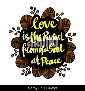Hand lettering motivational quote of peace illustration vector Stock ...