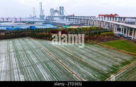 TAIXING, CHINA - DECEMBER 16, 2023 - Builders of the Changtai Yangtze ...