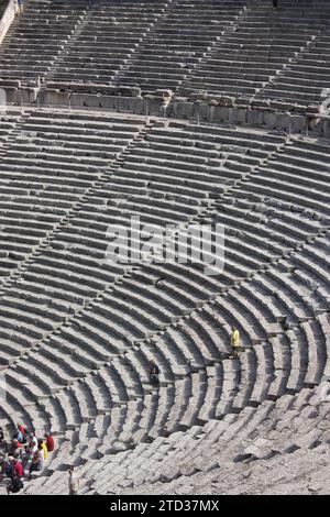 Seating at the theatre of Epidauros in Greece Stock Photo - Alamy