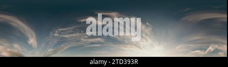 Neon green sky panorama with Cirrus clouds. Seamless hdr 360 degree ...