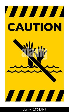 Beach Safety Sign Caution - Drowning Hazard Stock Vector Image & Art ...