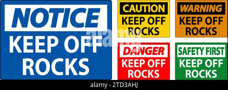Danger Sign Keep Off Rocks Stock Vector Image & Art - Alamy