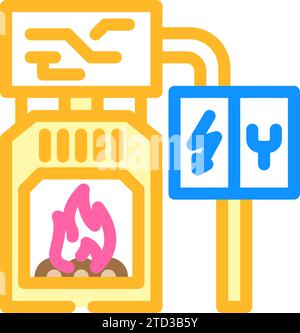 combustion biomass energy icon color illustration Stock Vector Image ...