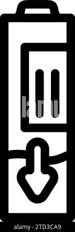 discharging battery line icon vector illustration Stock Vector Image ...