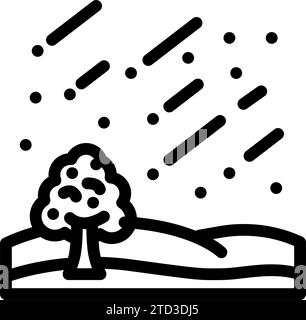 meteor shower space exploration line icon vector illustration Stock ...