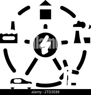 smart grid energy glyph icon vector illustration Stock Vector Image ...