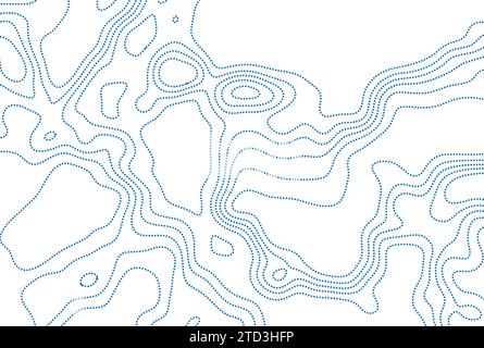 Contour lines for topographic maps, geographic map drawing. Vector ...