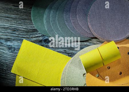 abrasive tools sanding discs and glasspaper Stock Photo - Alamy