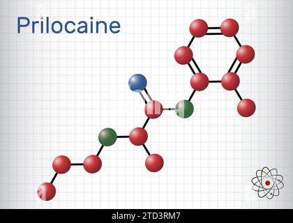 Prilocaine molecule. It is local anesthetic, used in dental procedures ...