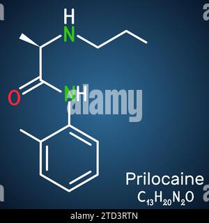 Prilocaine molecule. It is local anesthetic, used in dental procedures ...