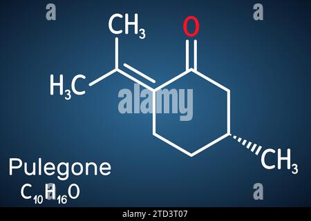 Pulegone molecule. It is natural component of essential oils ...