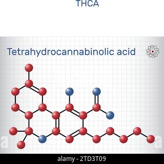Tetrahydrocannabinolic acid, THCA, tetrahydrocannabinolate molecule ...