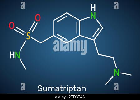 Sumatriptan molecule. It is serotonin receptor agonist used to treat ...