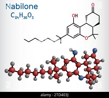 Skeletal formula of Nabilone. Drug chemical molecule Stock Vector Image ...
