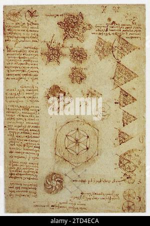 Leonardo da Vinci. Study of Geometrical Figures. 1517-1518 Stock Photo ...