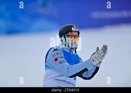 United States' Christopher Lillis celebrates during the men's freestyle ...