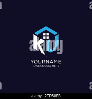 KV initial monogram logo with hexagonal shape and swoosh design ideas ...