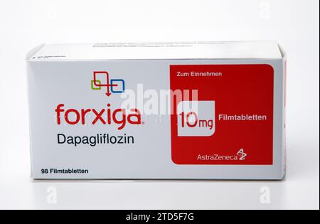 HUETTENBERG, HESSE - GERMANY 11-23-2023: FORXIGA (dapagliflozin ...