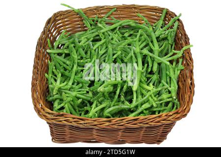 common glasswort in a basket isolated on white background Stock Photo ...