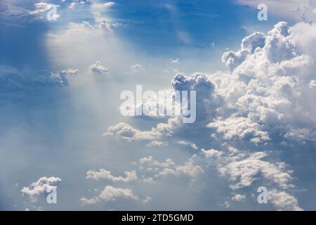 Beautiful Heavenly Bursts of Clouds in Blue Sunny Sky like Atom Bomb ...