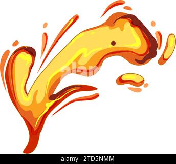 liquid lava splash cartoon vector illustration Stock Vector Image & Art ...