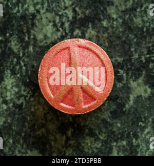 RED PEACE & LOVE ECSTASY PILL- ECSTASY TABLETS - MDMA Stock Photo - Alamy